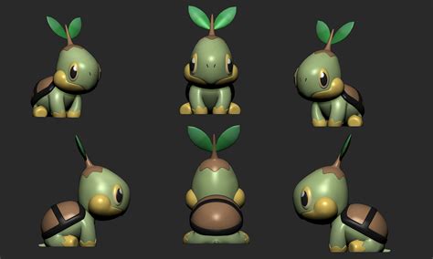 Stl File Pokemon Turtwig With 2 Poses・3d Print Model To Download・cults