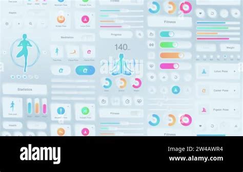 Creative Design Of Yoga Application Neumorphism Hi Tech Panel Fitness And Exercise Concept