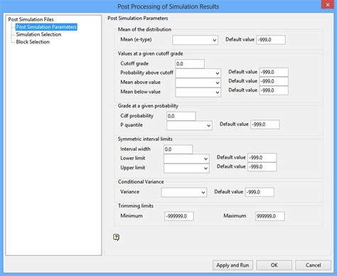 Vulcan Block Simulation Post Simulation Post Simulation Parameters
