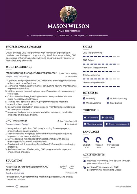 10 Cnc Programmer Resume Samples And Templates For 2025