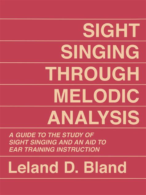 Sight Singing Through Melodic Analysis Pdf