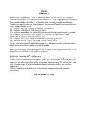 APBI 314 Assignment 1 2020 Docx APBI 314 Assignment 1 With Current