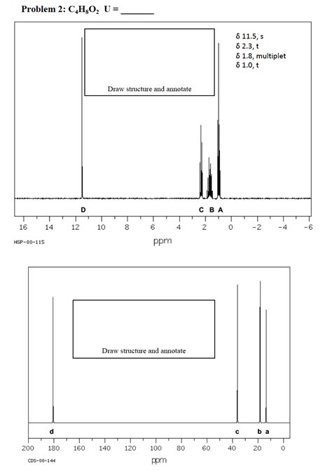 Solved Problem 2 C4h8o2u Draw Structure And Annotate