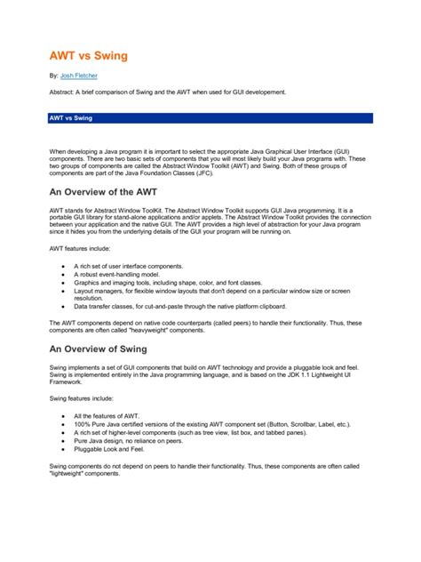 Java Awt Vs Swing Decoration Examples