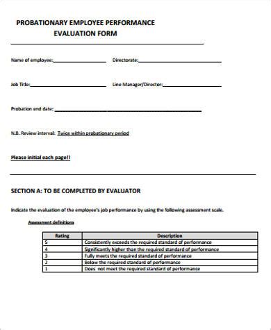 FREE 11 Sample Performance Evaluation Forms In MS Word PDF