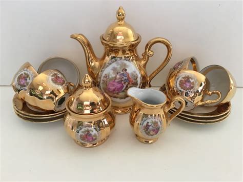 Kronester Bavaria 17 Part Mocha Tea Crockery 22 Kt Gold Porcelain Catawiki