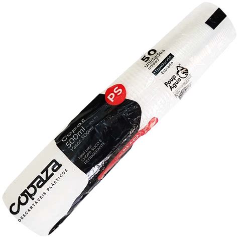 Copo Descartavel 500ml Translucido Copaza 50 Unidades Shopee Brasil
