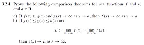Solved Prove The Following Comparison Theorems For Real Chegg