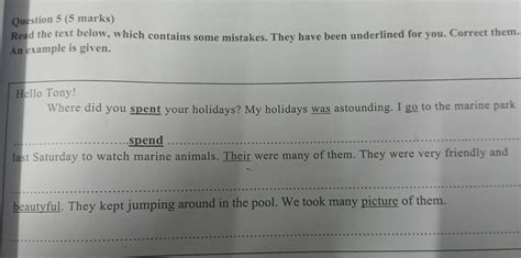 solved question 5 5 marks read the text below which contains some