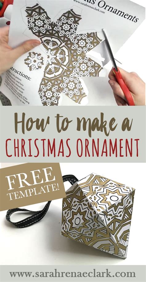 How To Make A Christmas Ornament Free Template Paper Christmas Ornaments Christmas Ornament