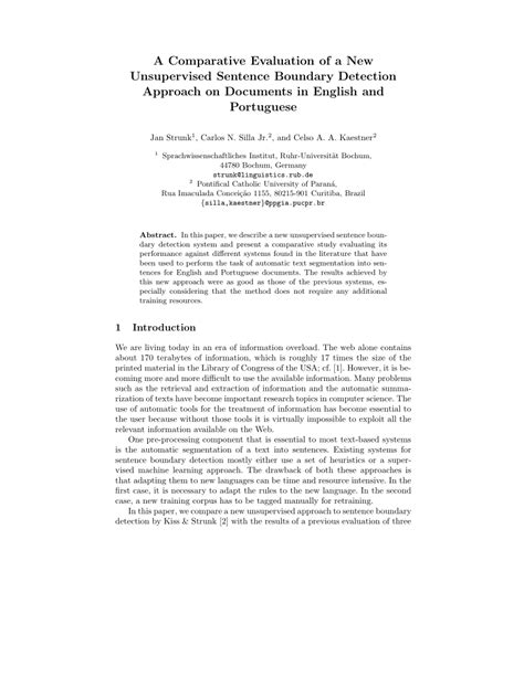 [pdf] A Comparative Evaluation Of A New Unsupervised Sentence Boundary Detection Approach On