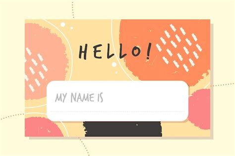 Hello My Name Is Label Free Vector