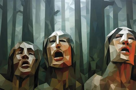 Premium Photo Low Polygon Style Illustration Of A Group Of People