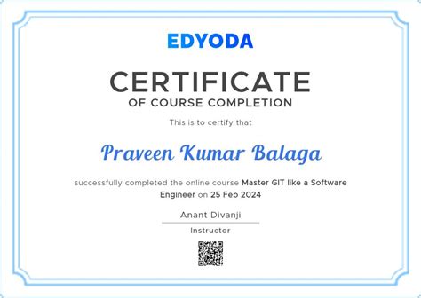 git versioncontrol softwareengineering certification edyoda… praveen kumar balaga