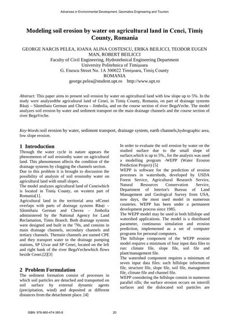 Pdf Modeling Soil Erosion By Water On Agricultural Land In