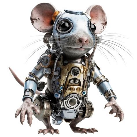 Premium Ai Image A Mouse Wearing A Robot Suit Is Standing On A White