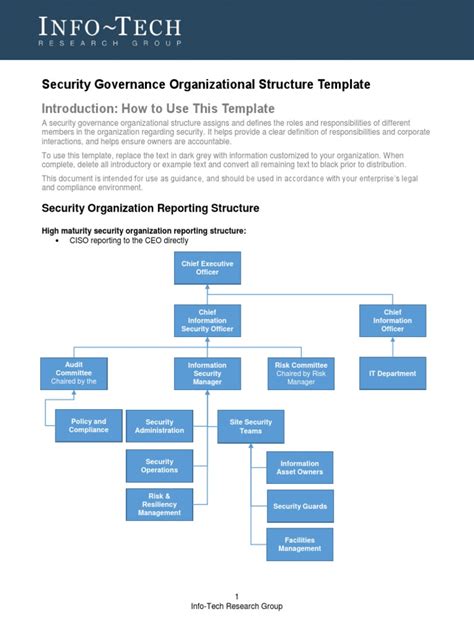 It Security Goverance Organizational Structure Template Information Security Corporate