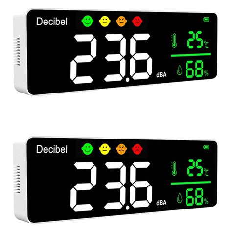 2x Dm1306d Digital Decibel Sound Meter Smart Noise Detector 30 130db Temperature And Humidity