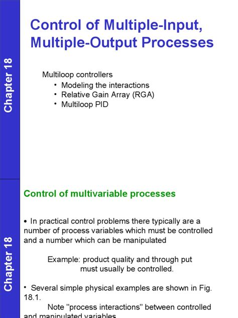 Control Of Multiple Input Multiple Output Processes Pdf Control Theory System
