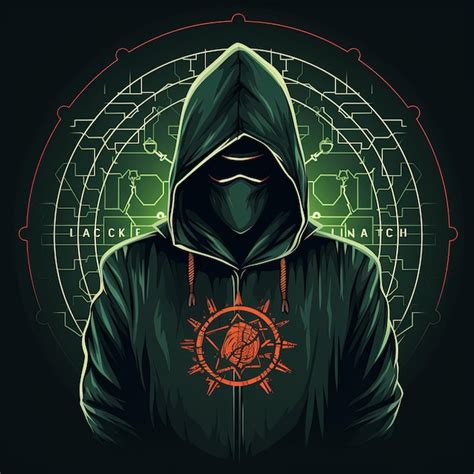 Premium Photo Hooded Hacker Logo Mascot