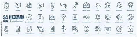 Check Mark Approve Stamp And Check List Icons Set Isolated On White