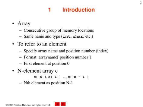 Arrays Outline 1 Introduction 2 Arrays 3 Declaring Arrays Ppt Download