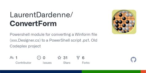 Github Laurentdardenneconvertform Powershell Module For Converting A Winform File Xxx