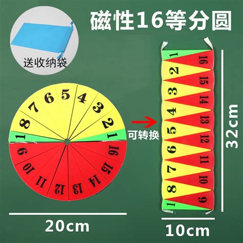 磁性16等分圆面积圆周率计算公式推导演示模型小学数学教学具虎窝淘