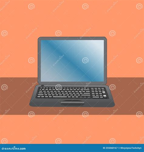 Computer Laptop Icon With Blank Screen Display Stock Vector
