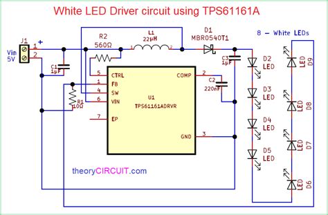 white led driver circuit using tps61161a