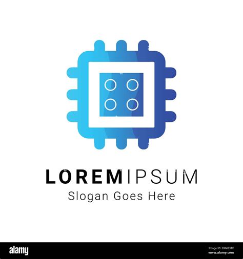 Computer Processor Chip Logo Design Digital Chip Logotype Stock Vector Image Art Alamy