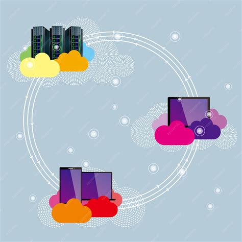 Premium Vector Cloud Computing Concept Design The Background Is Blue