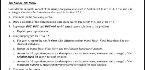 Solved Consider The M Puzzle Variant Of The Sliding Tile