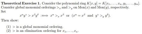 Solved Theoretical Exercise Consider The Polynomial Ring Chegg