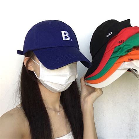 베니히로즈 [힙st 6컬러] B로고 데일리 베이직 레터링 볼캡 비비드 남녀공용 소두핏 대두커버 연예인핏 봄 여름 가을 겨울