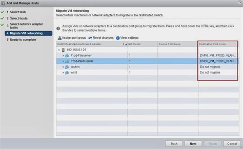 VSphere Distributed Switch Part 9 Migrate Virtual Machine Network