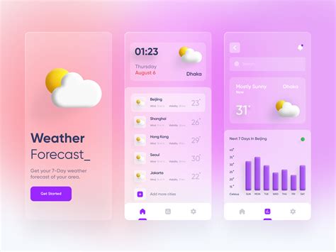 Weather App Mobile UI Ui Design Ui Ux Design Mobile Ui
