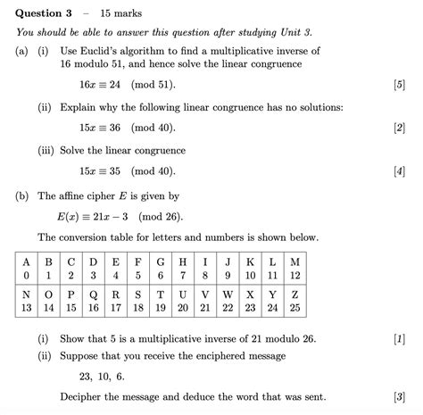 Solved Question 3 15 Marks You Should Be Able To Answer This