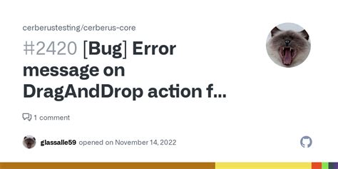 [bug] draganddrop action is not working · issue 2420 · cerberustesting