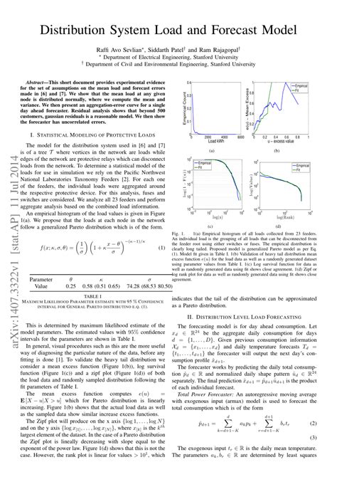 Pdf Distribution System Load And Forecast Model