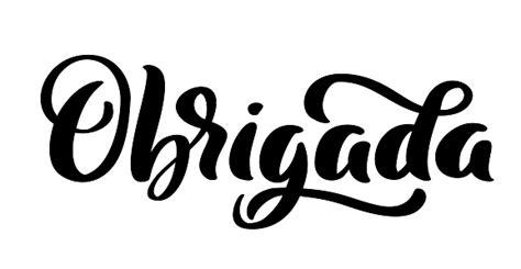 오브리가다 손으로 쓴 글자 텍스트 포르투갈어로 감사합니다 잉크 그림입니다 현대 브러시 서예 흰색 배경에 격리 엽서에 대한 감사의 말 감사합니다에 대한 스톡 벡터 아트 및