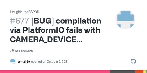 Bug Compilation Via Platformio Fails With Cameradevice Defined · Issue 677 · Luc Github