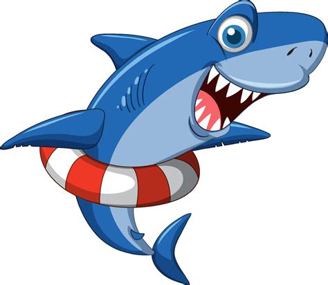 Smiling Shark Cartoon Character 13558605 Vector Art At Vecteezy