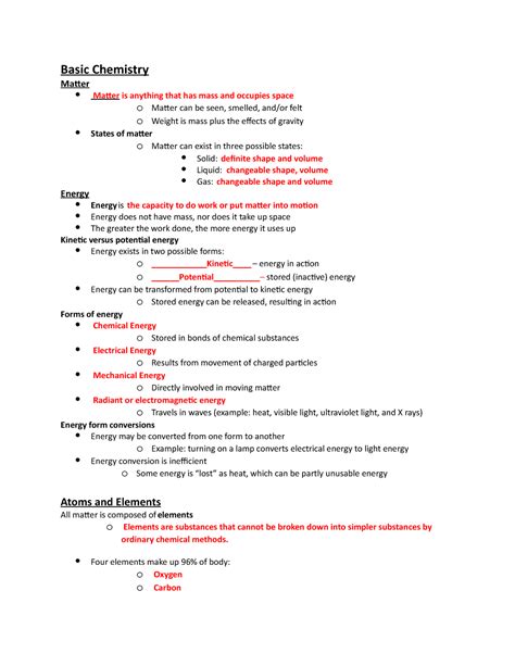 Basic Chemistry Lecture Notes 1 Basic Chemistry Matter Matter Is