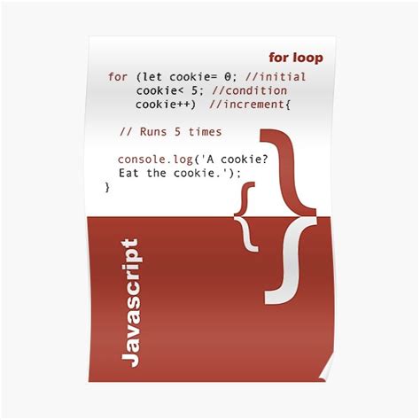 Javascript Poster For Loop Cheat Sheet Javascript Helper Coding