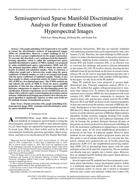 Pdf Semisupervised Sparse Manifold Discriminative Analysis For