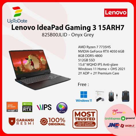 Jual Lenovo Ideapad Gaming Arh Jlid Ryzen Hs Gb Gb Rtx Onyx Grey Di Seller