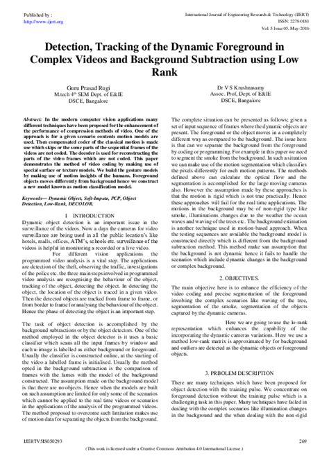 Pdf Robust Detection And Tracking Of Multiple Objects Under Complex