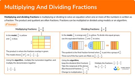 Multiplying And Dividing Fractions Math Guide