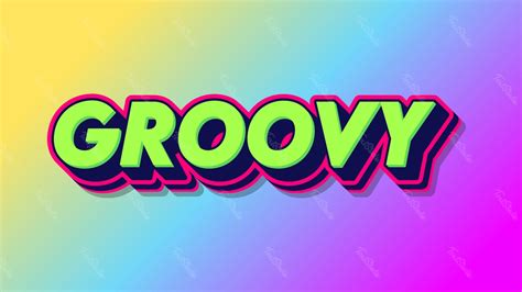 Groovy Text Effect Vector File Illustrator Premium